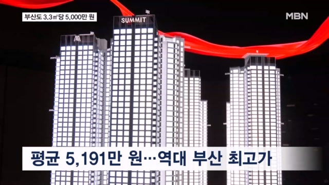 부산에서도 3.3㎡당 5,000만 원 아파트…최고급 아파트 청약 결과 주목